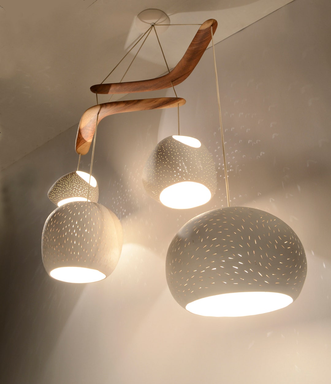 CLAYLIGHT BOOMERANG XL Sculptural Ceramic Chandelier | Modern Four ...