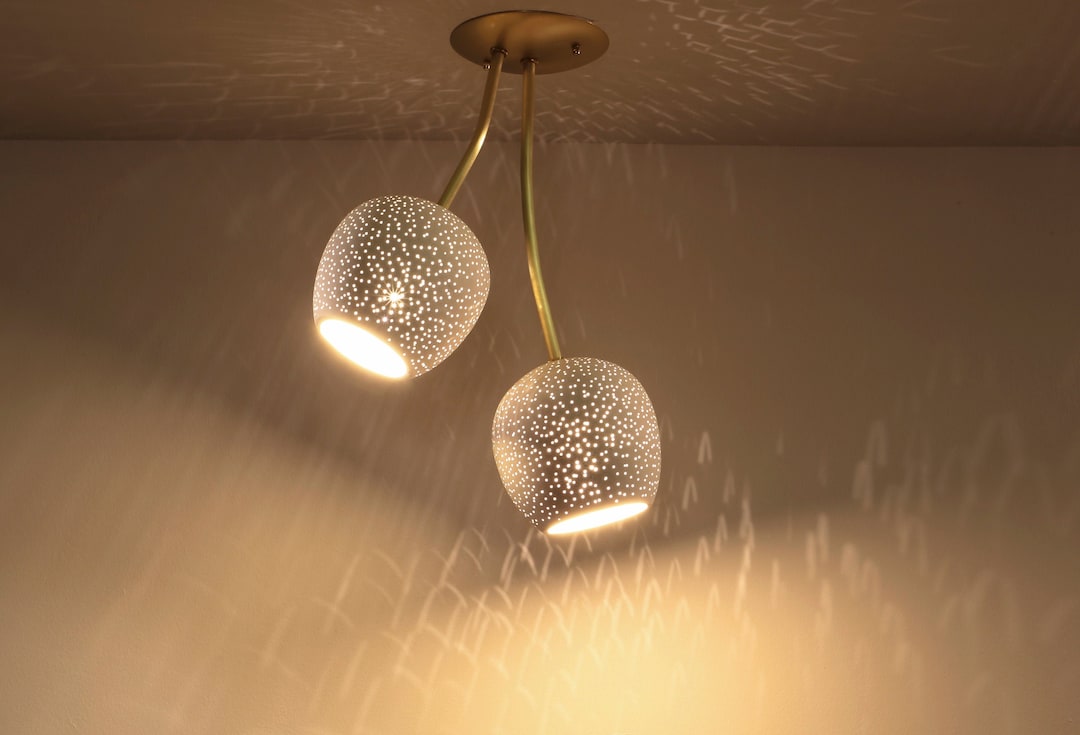 CLAYLIGHT DUET | Semi-flush Mount Ceiling Light | Ceramic Light Fixture ...