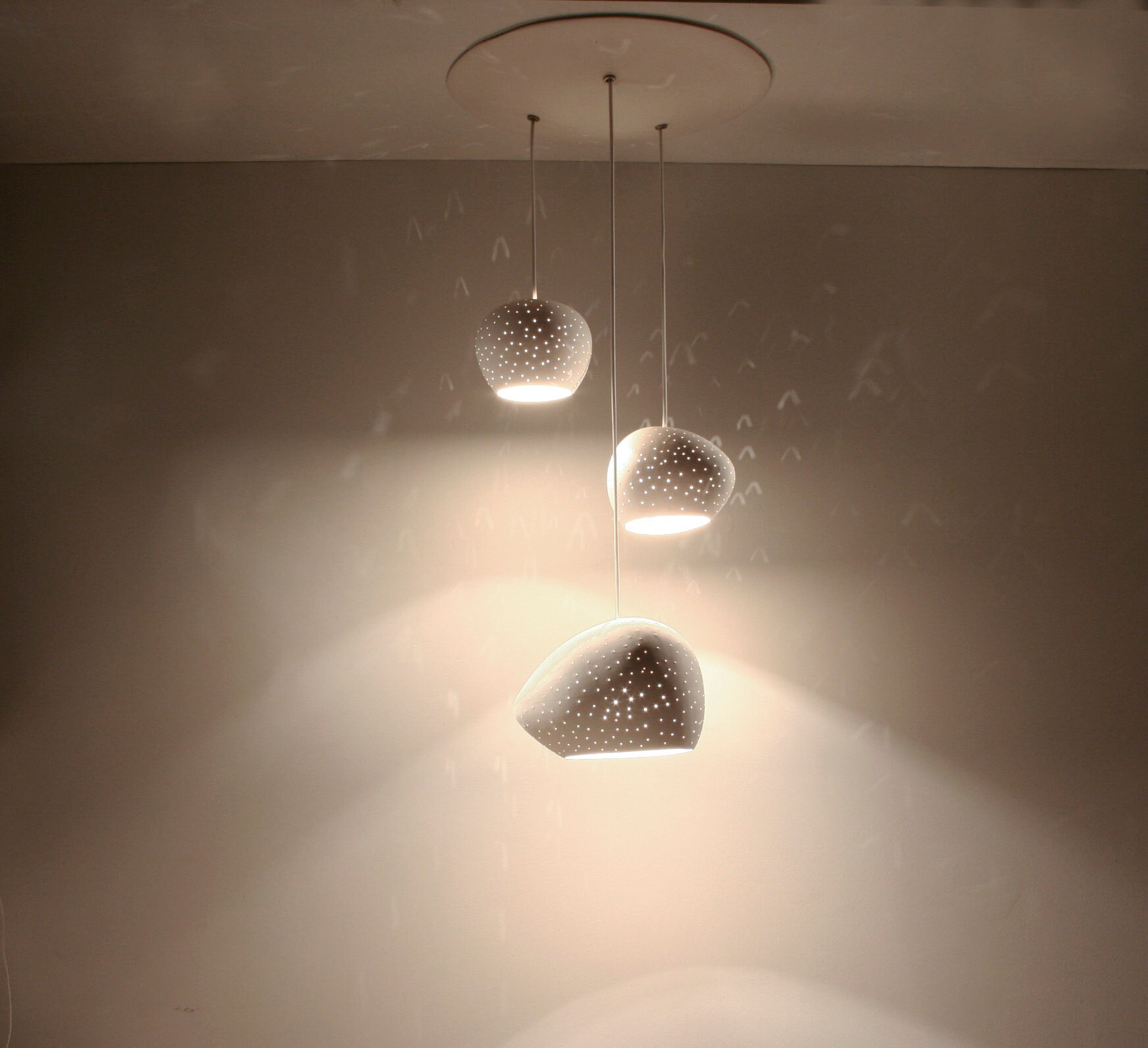 CLAYLIGHT CLUSTER : Triple Pendant Light Ul Listed - Etsy UK