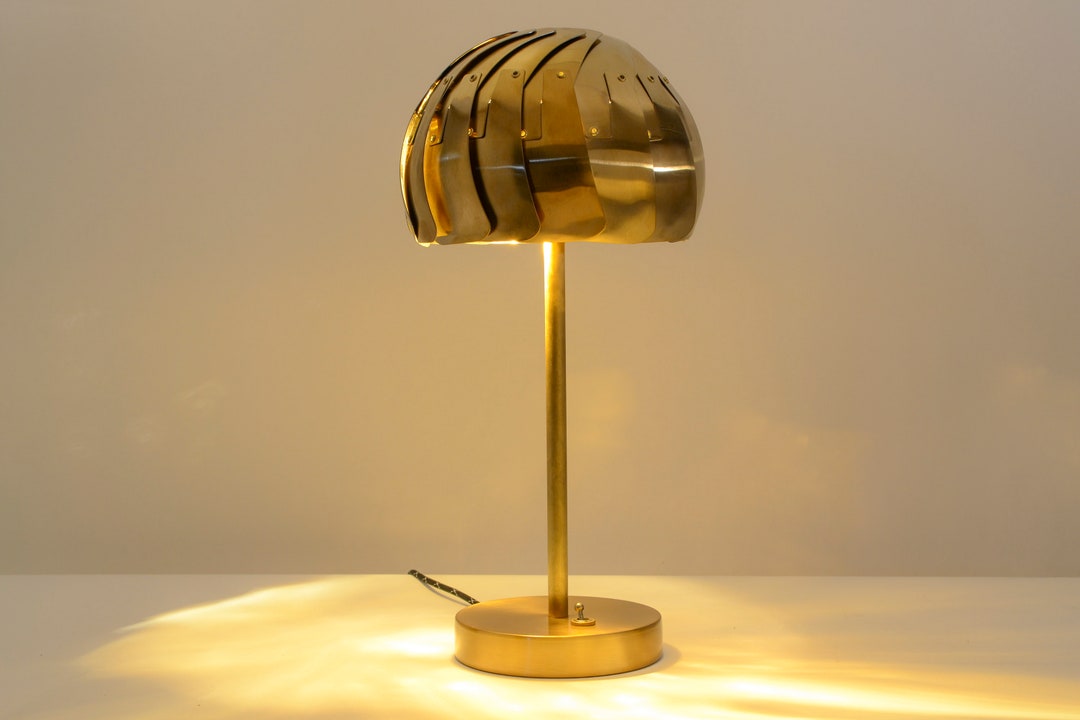IRIS TABLE LAMP: Brass or Stainless Steel | Modern Brass Lamp | Desk ...