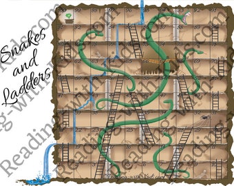 Printable Steampunk Snakes and ladders/chutes & Ladders Board | Etsy