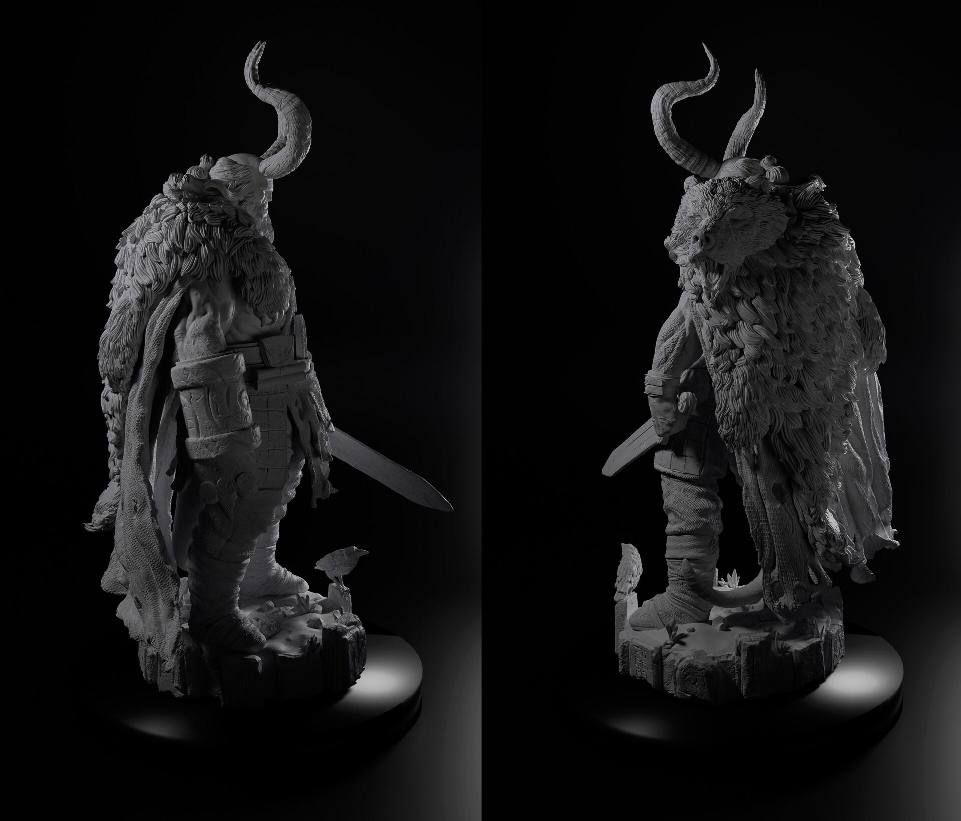 Hellboy Pre-supported STL File, 3D Printing Model, STL File for 3D ...