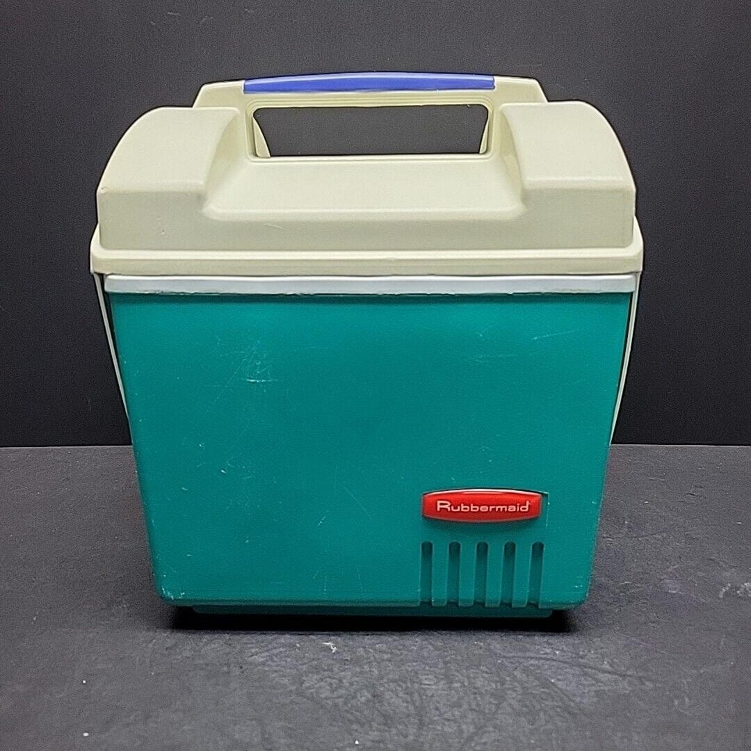 Rubbermaid Sidekick Teal & Blue Mini 6 Pk Cooler Lunch Box Vintage Used ...