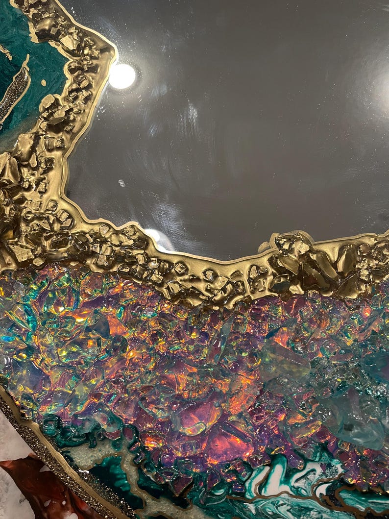 Iridescent Geode Mirror - Etsy