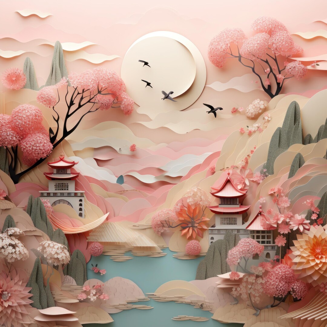 Origami Nature Background PNG Images 12 Images 3D Digital Download High ...