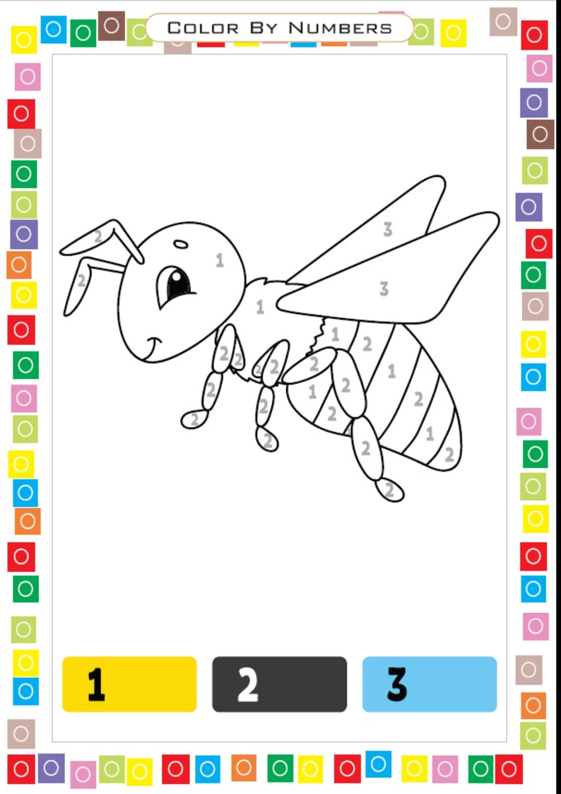 Color by Number 100 Pgs for Preschool and Kindergarten Children's ...