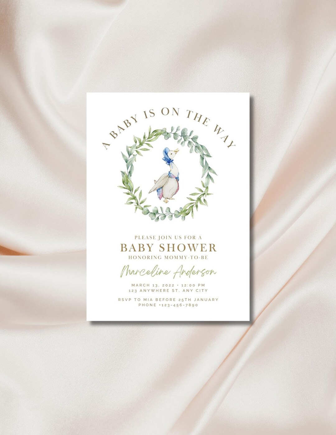 Mother Goose Baby Shower Invitation PDF, Digital Download - Etsy