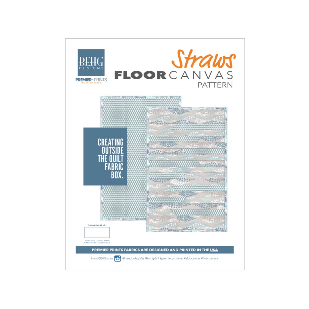 Pdfpattern - Straws Floor Canvas - BEHG DESIGNS for Premier Prints - Etsy