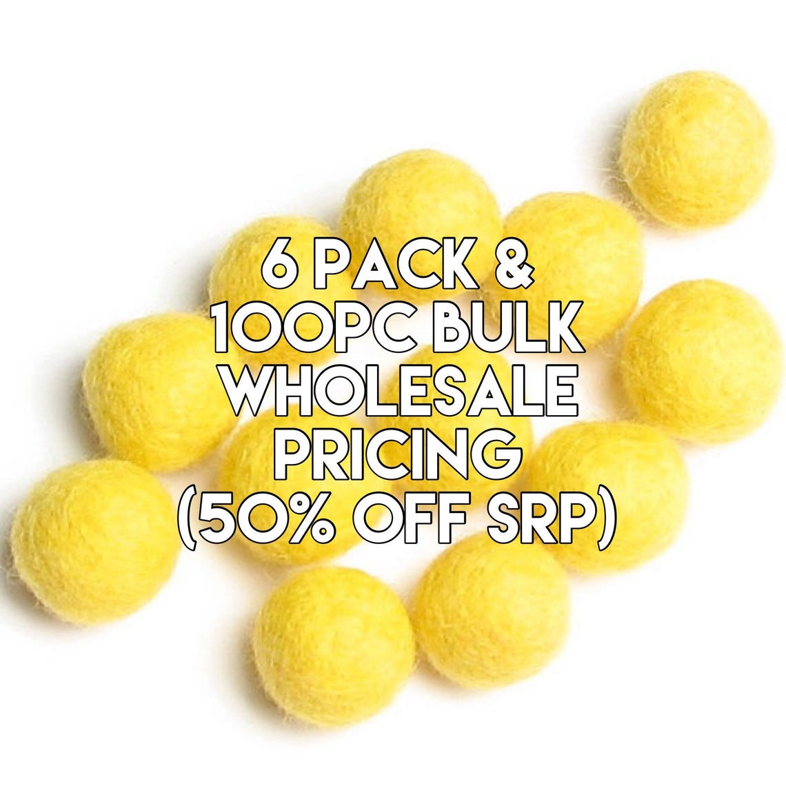 W-100PC Single Color Pack LEMON DROP Felt Balls - Etsy