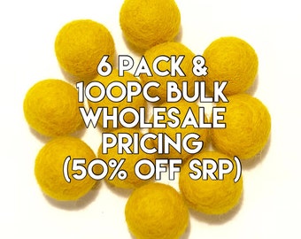 W-100PC Single Color Pack POODLE Felt Balls - Etsy