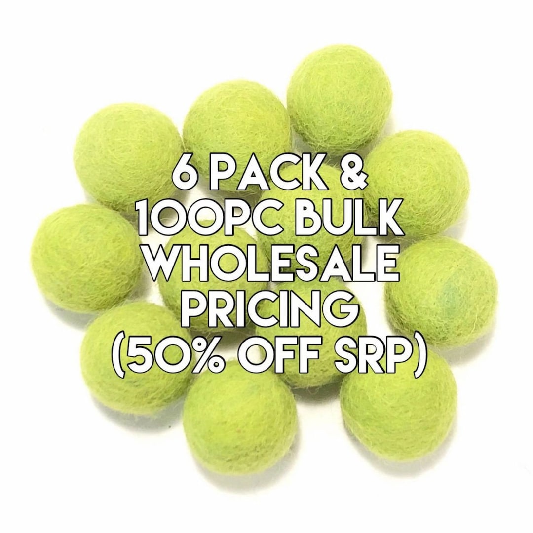 W-100PC Single Color Pack - KIWI Felt Balls - Etsy