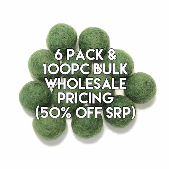 W-100PC Single Color Pack GREEN Felt Balls - Etsy
