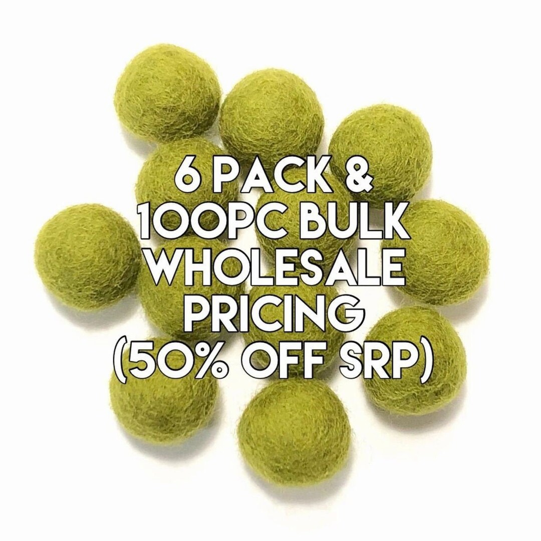 W-100PC Single Color Pack - OLIVE Felt Balls - Etsy