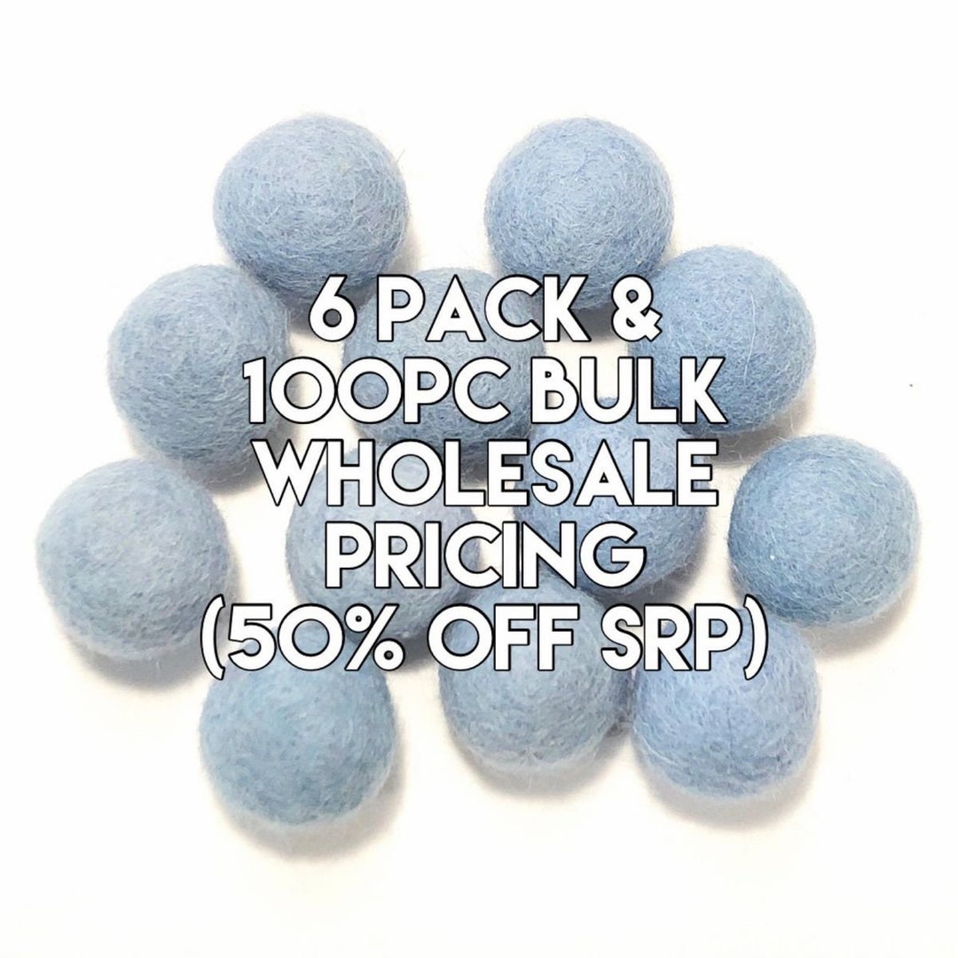 W-100PC Single Color Pack PERIWINKLE Felt pom-poms - Etsy España