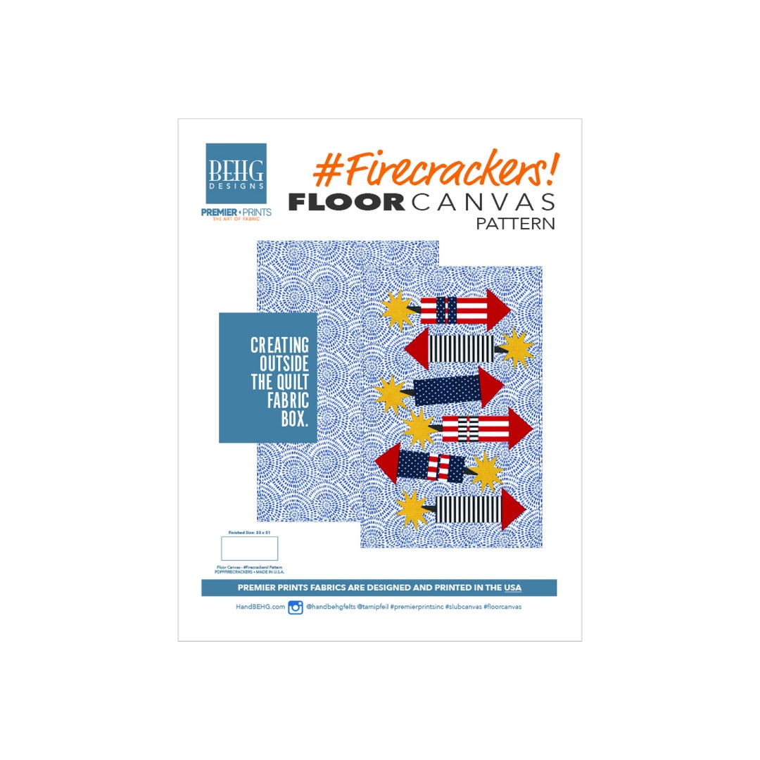 Floor Canvas-firecrackers Fabric Bundle & Pattern - BEHG DESIGNS for ...