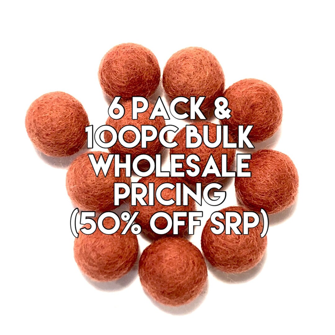W-100PC Single Color Pack - CORAL Felt Balls - Etsy
