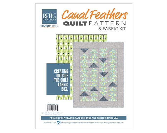Quilt MODGEESE Canal Feathers Fabric Bundle & Pattern BEHG DESIGNS for ...