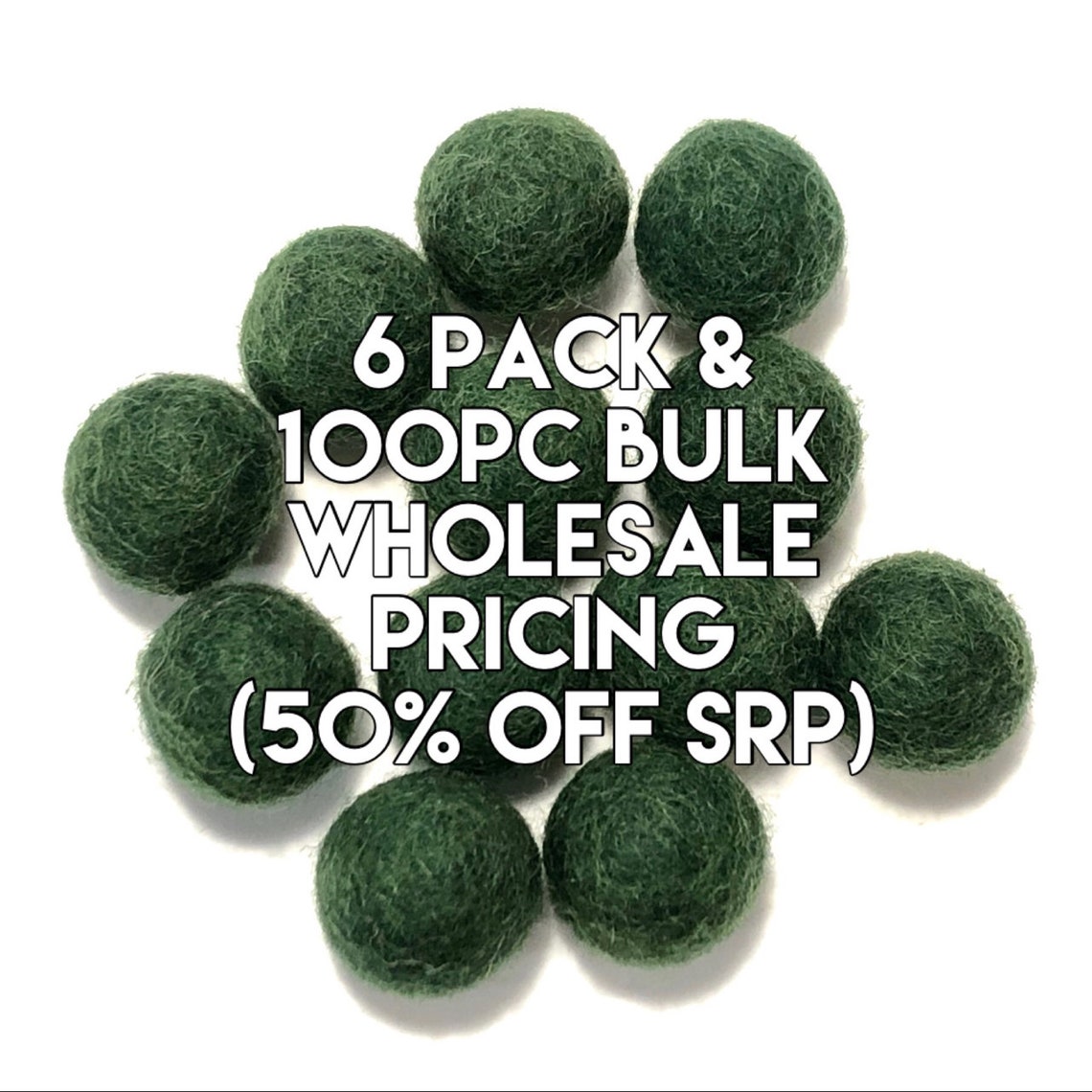 W-100PC Single Color Pack FOREST Felt Balls - Etsy
