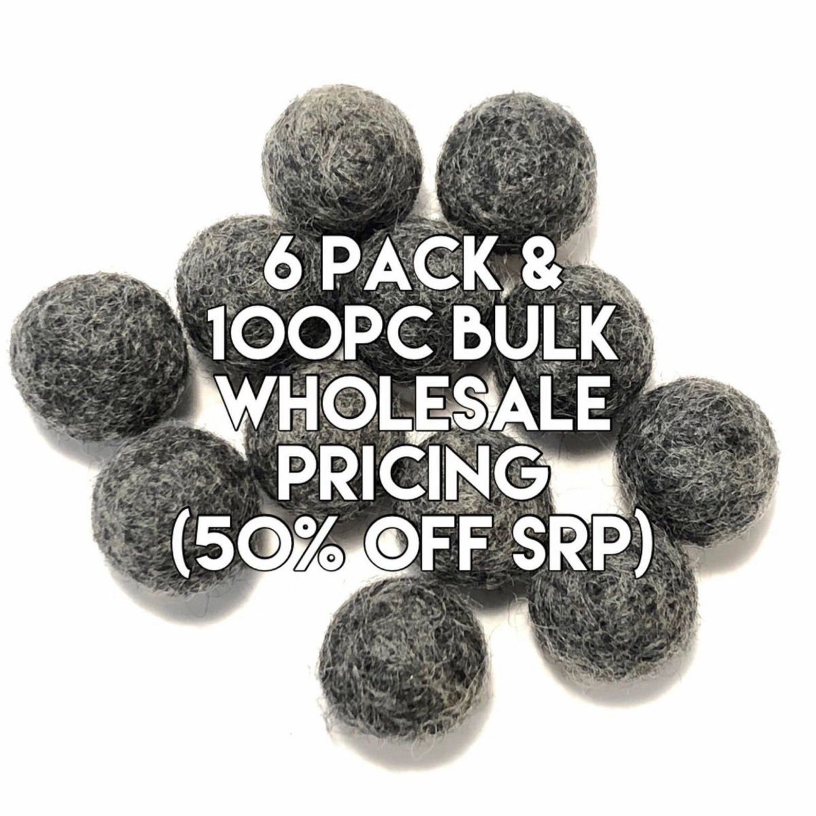 W-100PC Single Color Pack CHARCOAL Felt Balls - Etsy