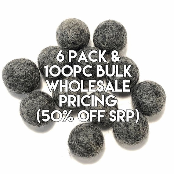 W-100PC Single Color Pack CHARCOAL Felt Balls | Etsy