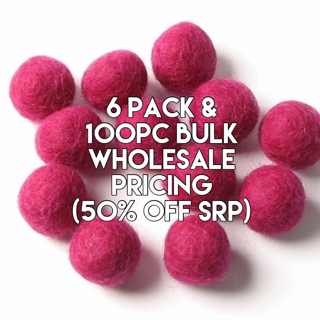 W-100PC Single Color Pack - MAGENTA Felt Balls - Etsy