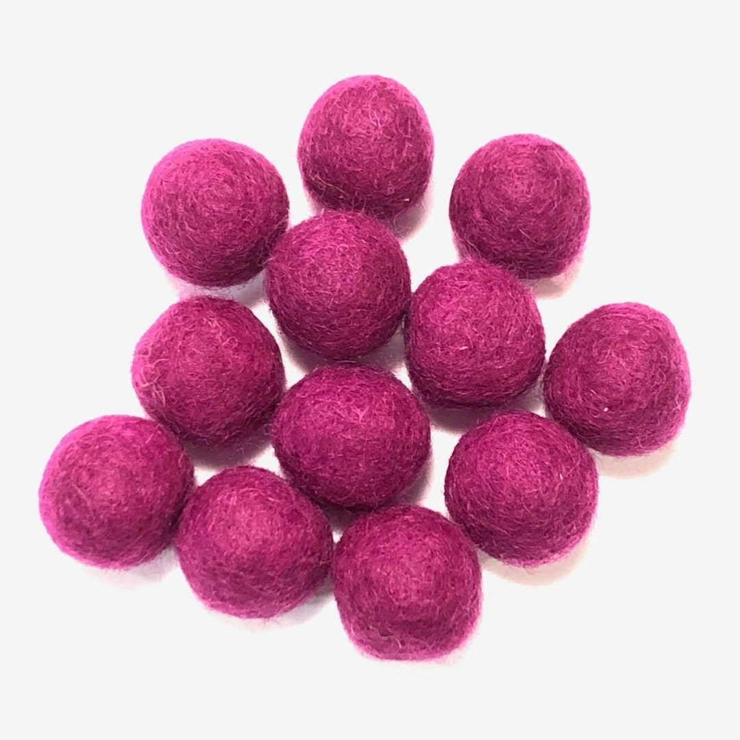 24PC Single Color Pack - MAGENTA Felt Balls - Etsy