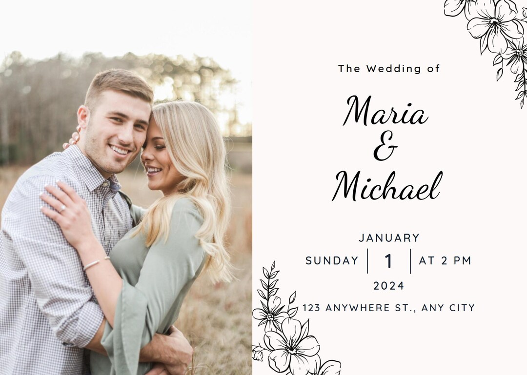 Wedding Invitation With Photo - Etsy