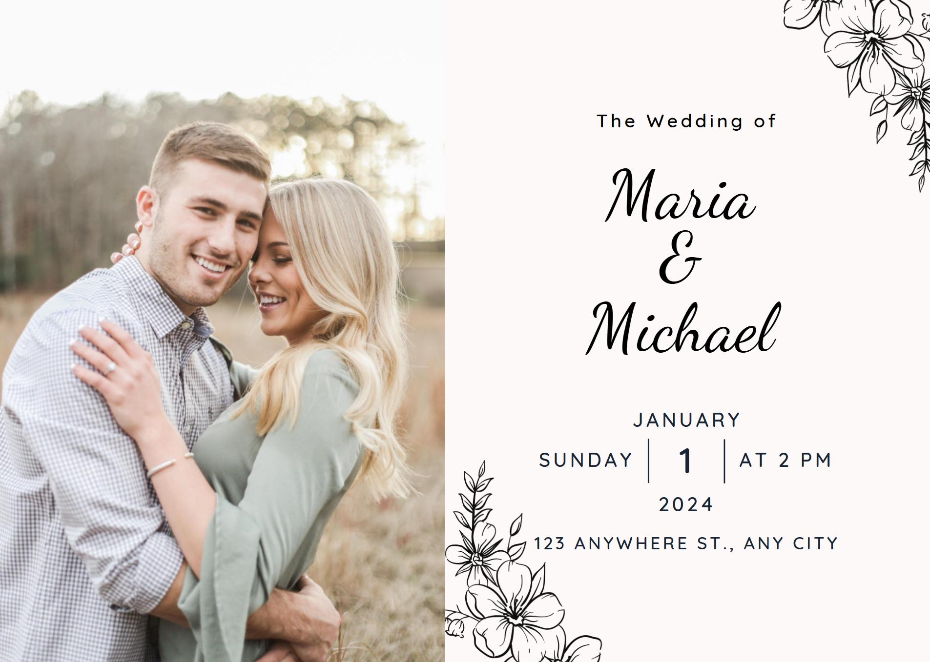 Wedding Invitation With Photo - Etsy