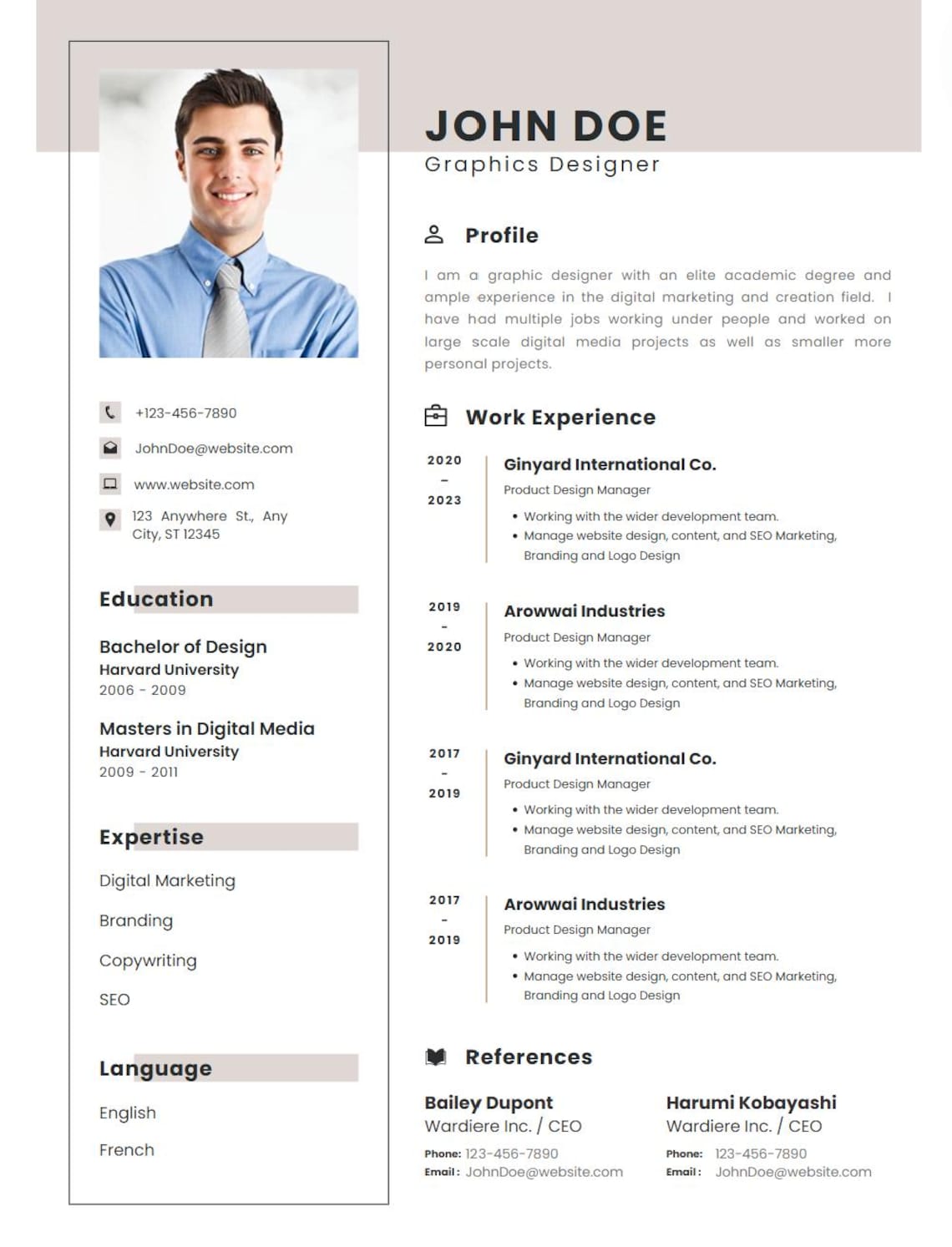Resume Template - Etsy