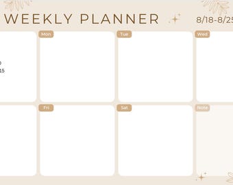 Modern Weekly Planning Calendar - Etsy