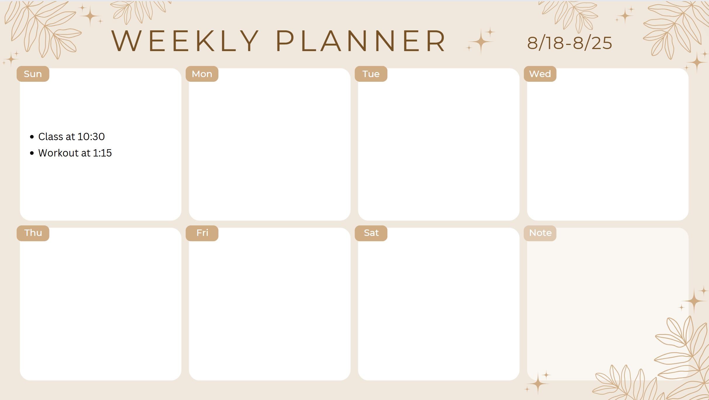 Weekly Planning Calendar - Etsy