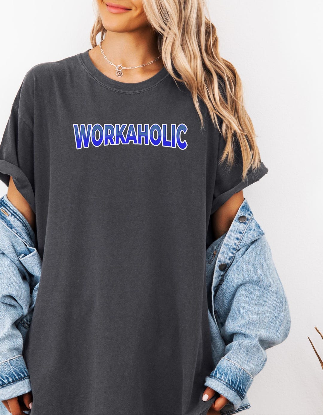 Workaholic T-shirt: Garment-dyed Ring-spun Cotton Unisex Tee - Etsy