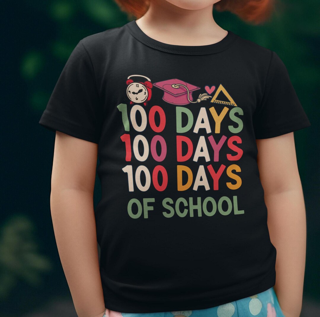 Kids T-shirt, Happy 100th Day of School Celebration Tee for Boys and ...