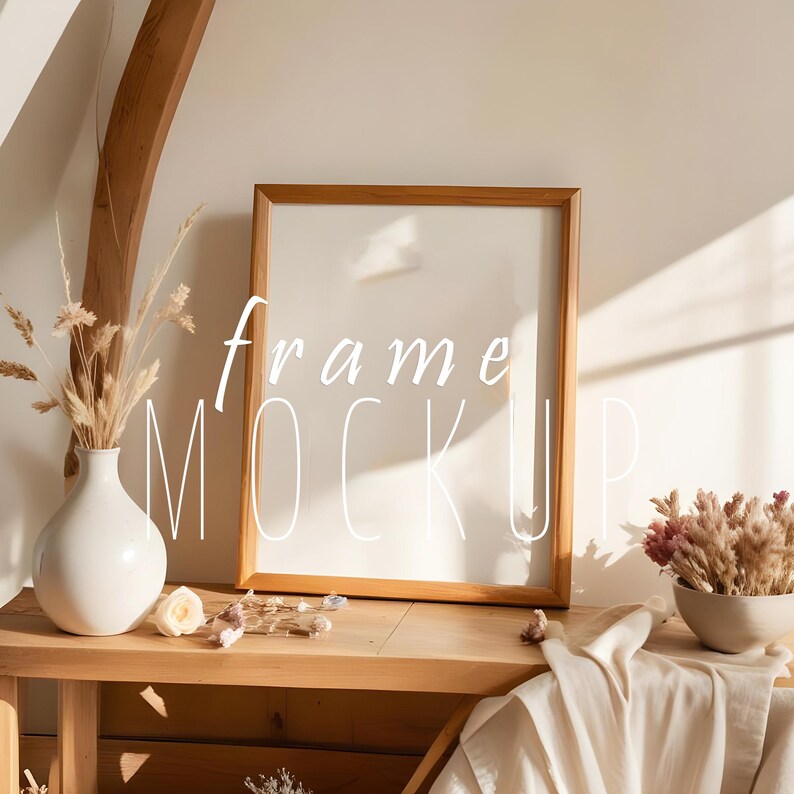 Vertical Small Poster Wooden Frame Mockup, High Quality Poster Mockup ...