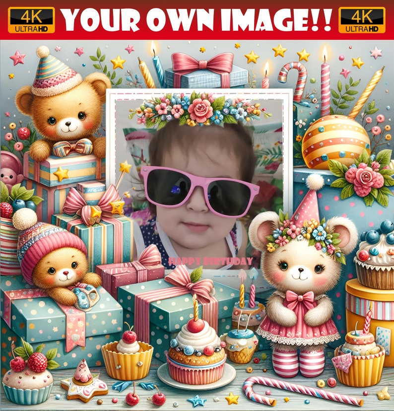 HD 4K Send Your Photo! - Birthday Card With Personalized Photo ...