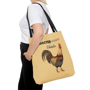 PERSONALIZED ROOSTER TOTE Bag Customized Vintage Watercolor Roosters ...