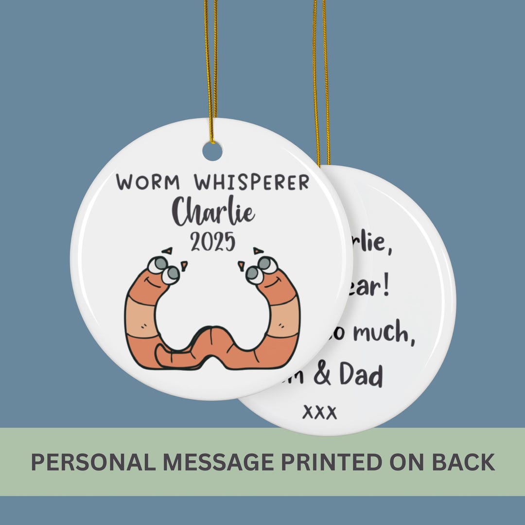 PERSONALIZED WORM ORNAMENT Keepsake Customized Helminthology ...