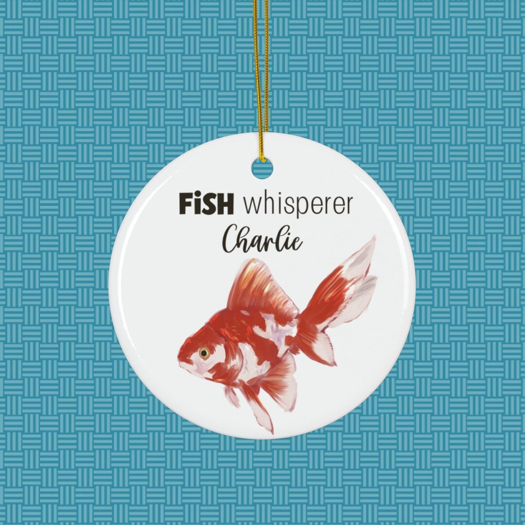 PERSONALIZED GOLDFISH ORNAMENT, Ceramic Keepsake, Customized Goldfish ...