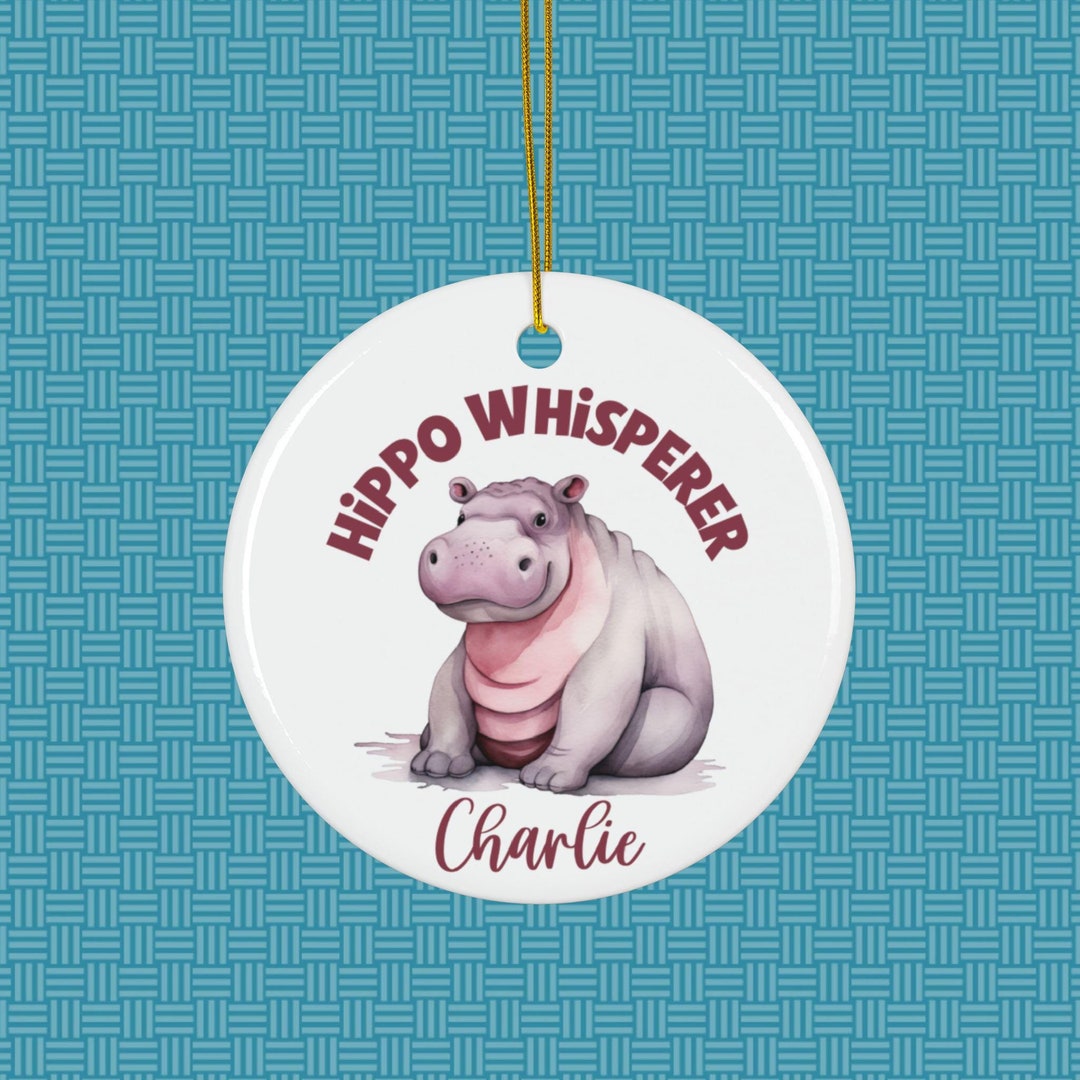 PERSONALIZED PYGMY ORNAMENT Keepsake, Customized Hippopotamus Lover ...