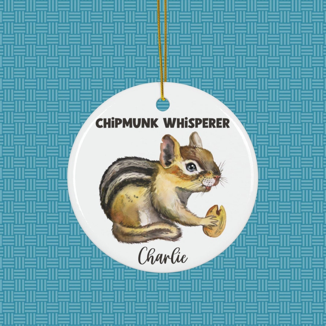 PERSONALIZED CHIPMUNK ORNAMENT Keepsake, Customized Chipmunk Lover ...