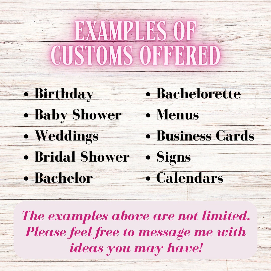 Custom Templates, Custom Price List, Custom Signs, Business Card, Line ...