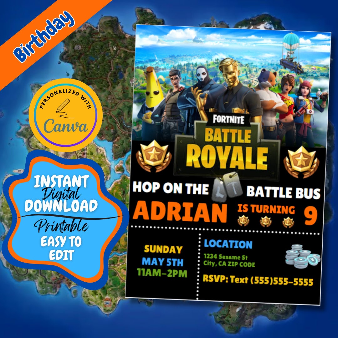 Battle Royal Birthday Invitation - Etsy