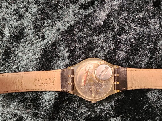 Vintage Swatch Transparent Day-Date Watch with Black … - Gem