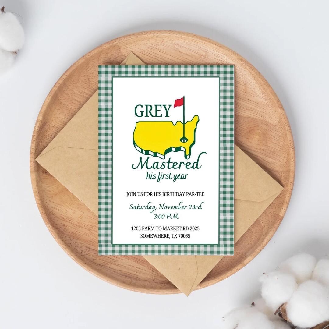 Mastered My First Year Invitation – Customizable First Birthday ...