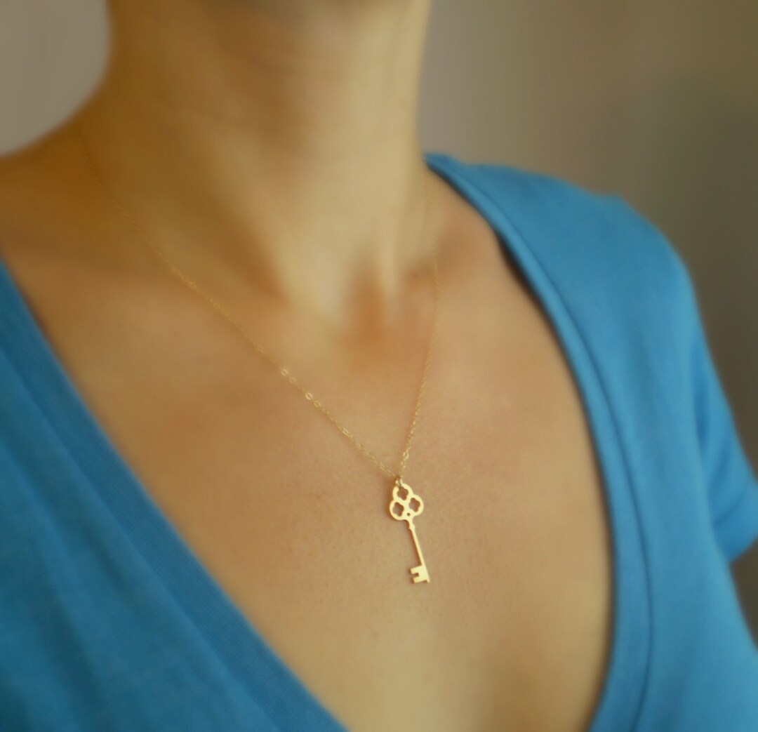 Skeleton Key Necklace, Key Necklace, Skeleton Key Necklace, Key Charm ...