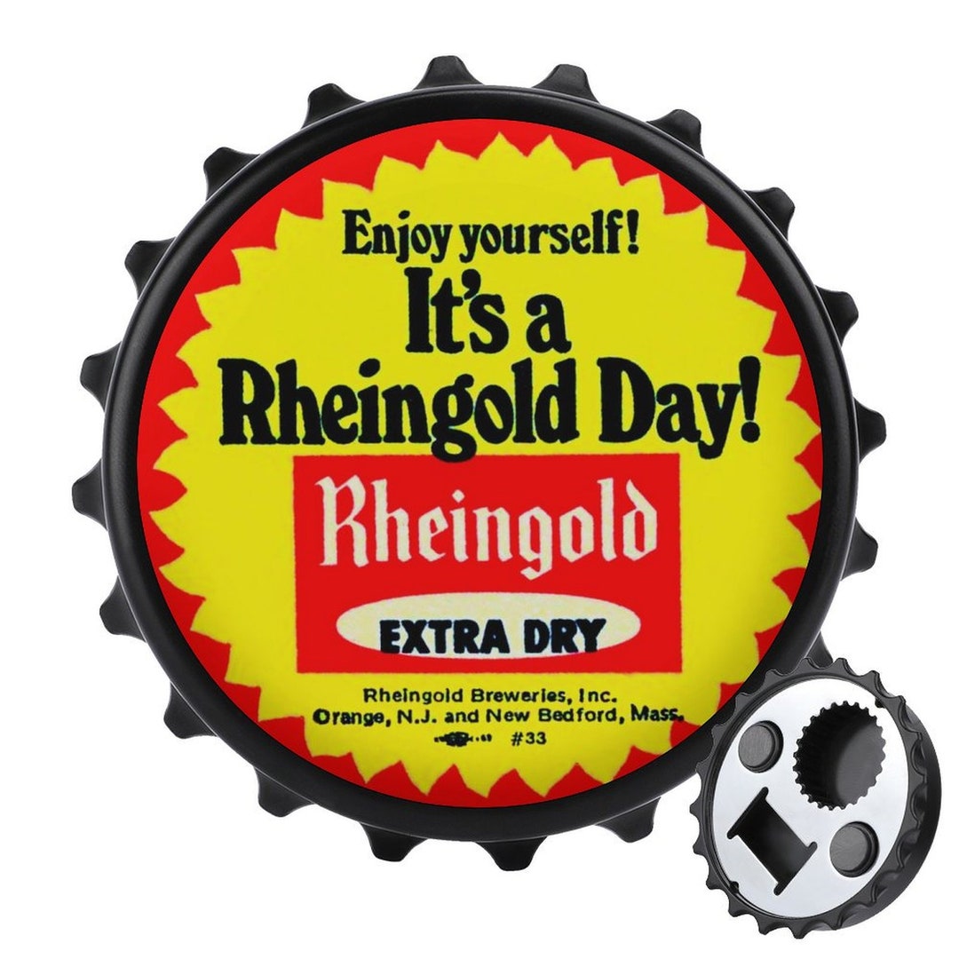 RHEINGOLD BEER Logo Magnet Bottle Opener | Vintage Style Refrigerator ...