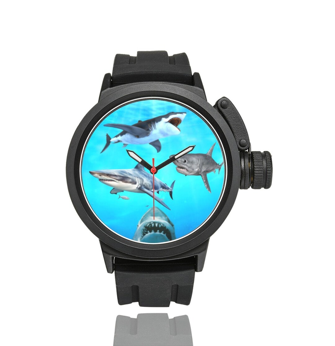 The WHITE SHARK Jaws Large Face Macho Watch G - Etsy
