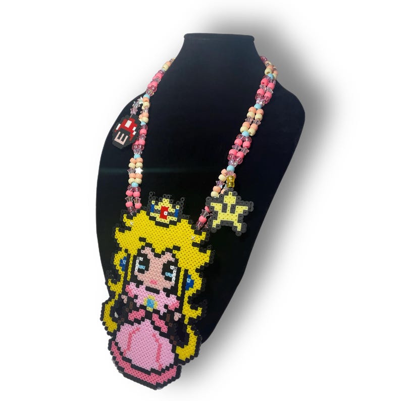 Princess Peach Kandi Necklace - Etsy