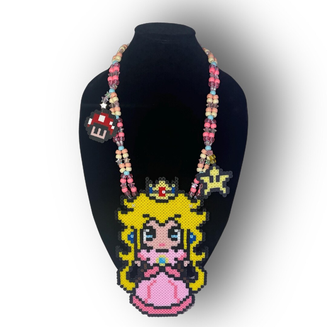Princess Peach Kandi Necklace - Etsy