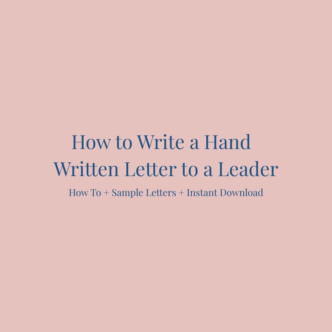 How to Write a Handwritten Letter to a Leader Kit - Etsy